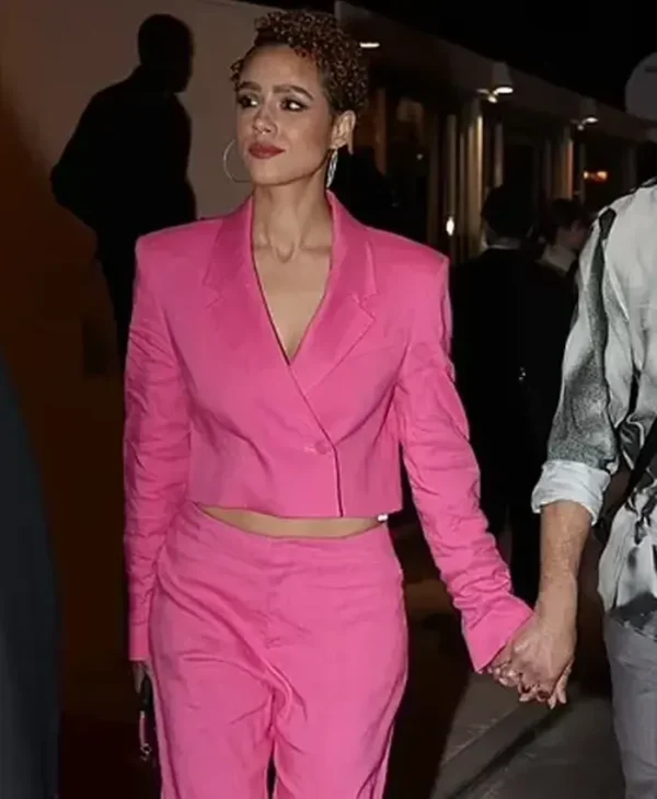 Megalopolis Premiere 2024 Nathalie Emmanuel Pink Suit