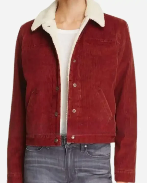 Nancy Wheeler Stranger Things Red Shearling JacketVanquishe