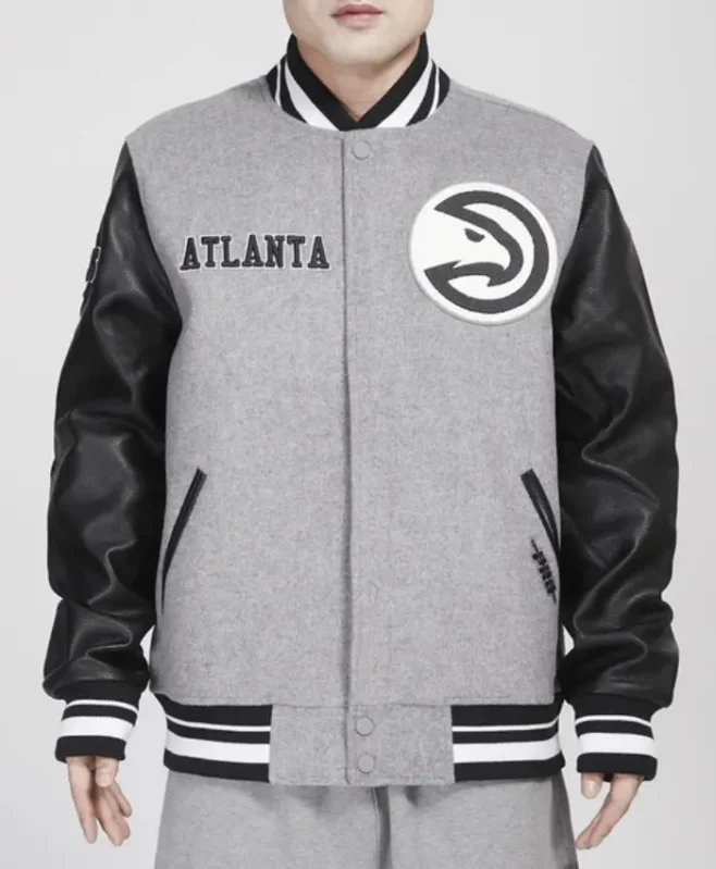 Pro Standard Black Hawks Varsity Jacket - Atlanta Hawks Jacket