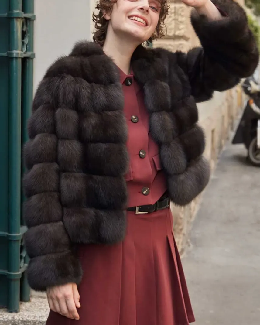 Shop Linda Dark Brown Sable Jacket - Vanquishe