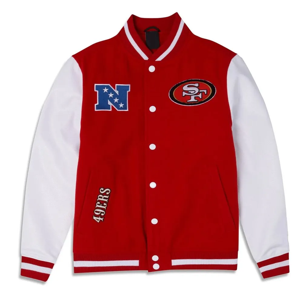 Bert San Francisco 49ers Red And White Varsity Jacket For Sale - Vanquishe