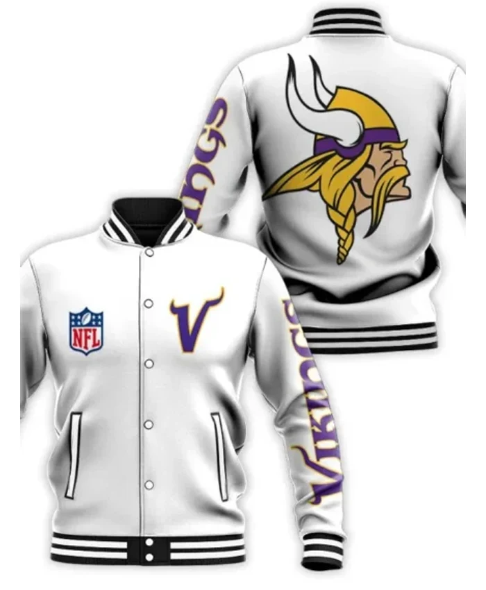 Lynch Minnesota Vikings White Wool Varsity Jacket - Vanquishe