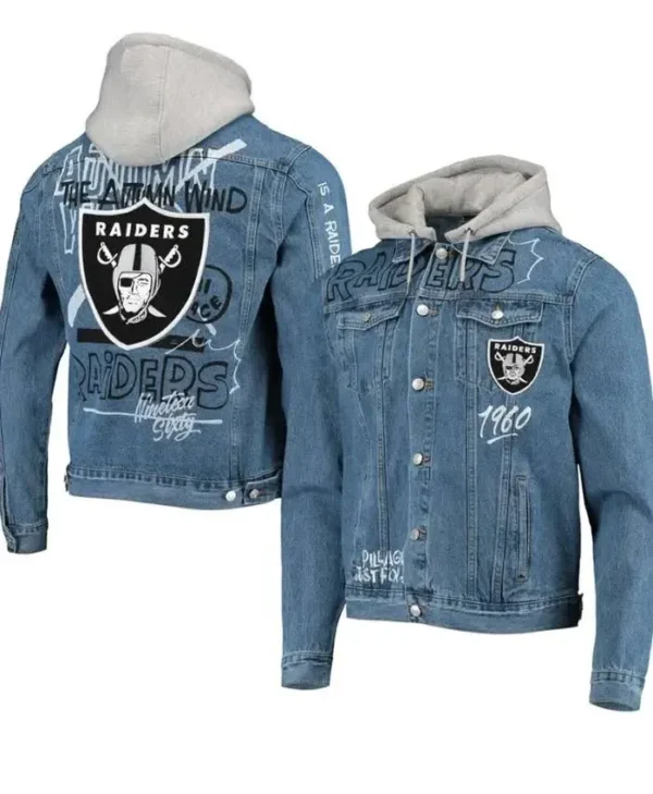 Miles Roob Las Vegas Raiders Blue Denim Jacket - Vanquishe