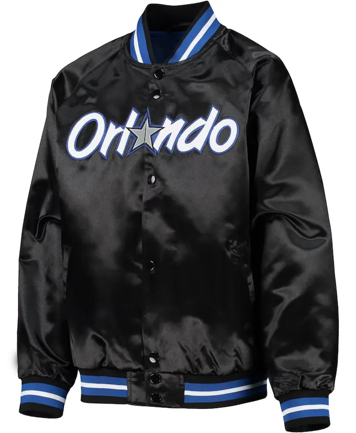 Shop Orlando Magic Black Satin Varsity Jacket - Vanquishe
