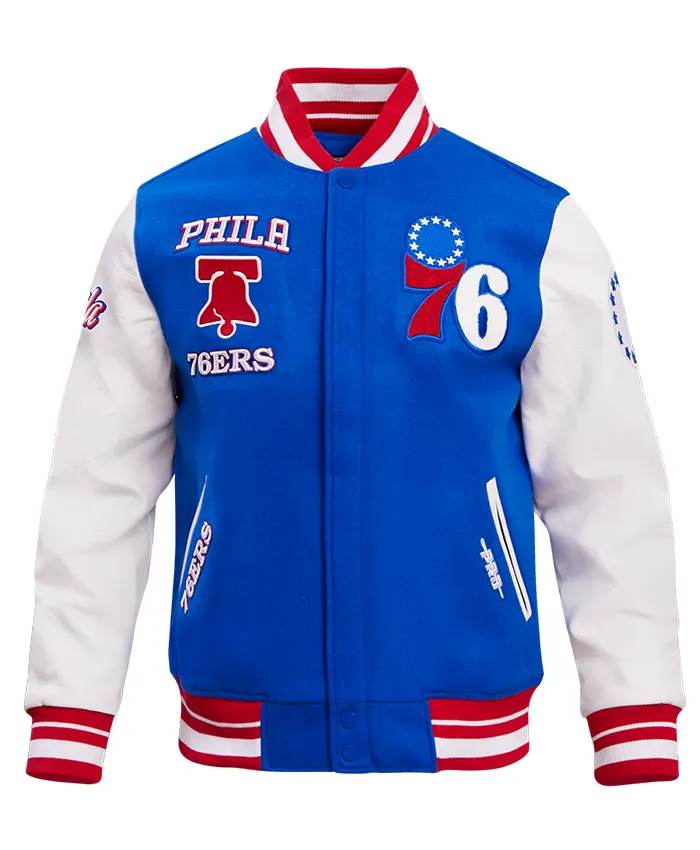 Shop Philadelphia 76ers Royal Blue Varsity Jacket For Mens- VJ