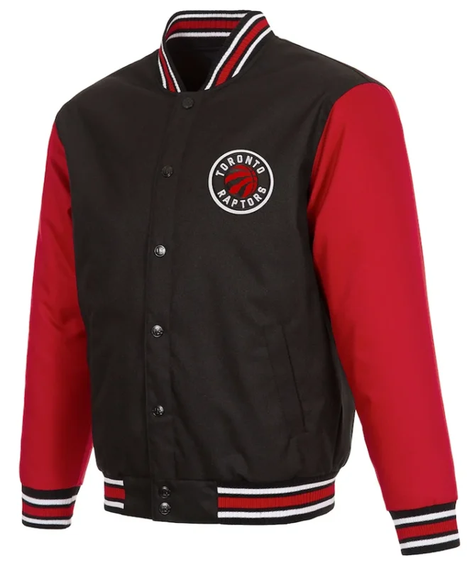 Toronto Raptors Black and Red Varsity Wool Jacket - Vanquishe