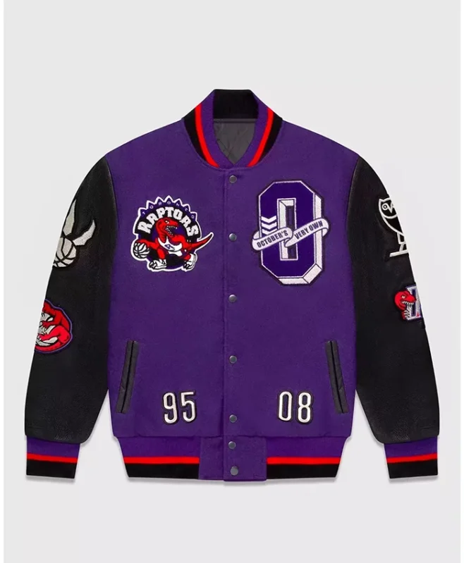 Toronto Raptors Purple Letterman Wool Varsity Jacket - Vanquishe