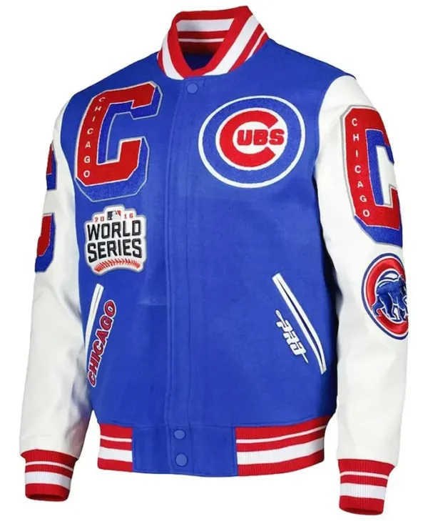 Chicago Cubs Letterman Wool Varsity Jacket - Vanquishe