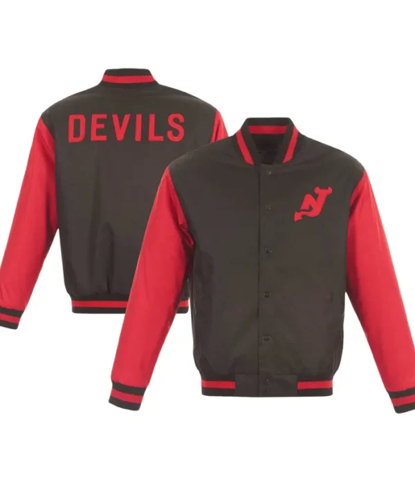 Devils Black And Red Varsity Wool Jacket - Vanquishe