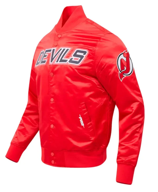 Devils Red Satin Full Snap Bomber Jacket - Vanquishe