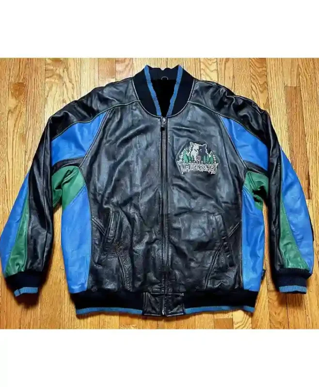 Minnesota Timberwolves Leather Vintage Bomber Jacket - Vanquishe