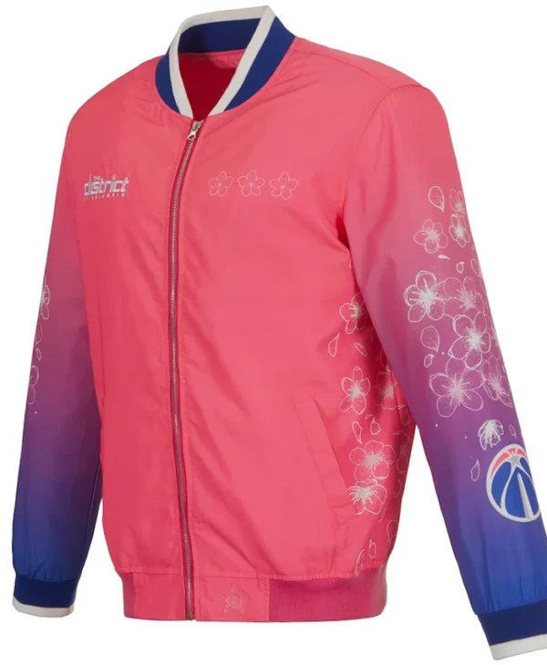 Washington Wizards Pink Bomber Zipper Jacket - Vanquishe