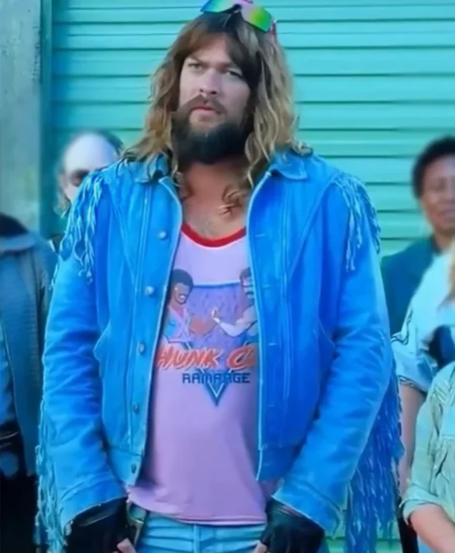 A Minecraft Movie 2025 Jason Momoa Blue Jacket