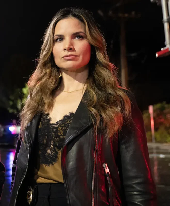 NCIS S22 Katrina Law Black Leather Jacket