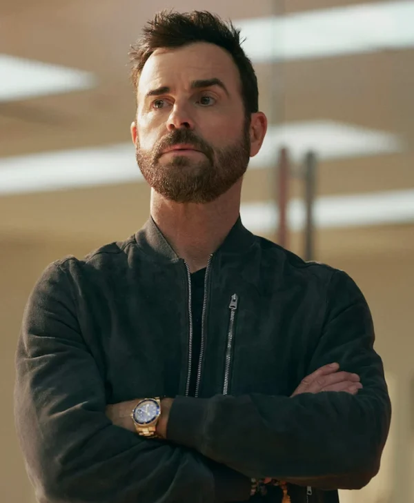 Running Point S01 Justin Theroux Suede Bomber Jacket