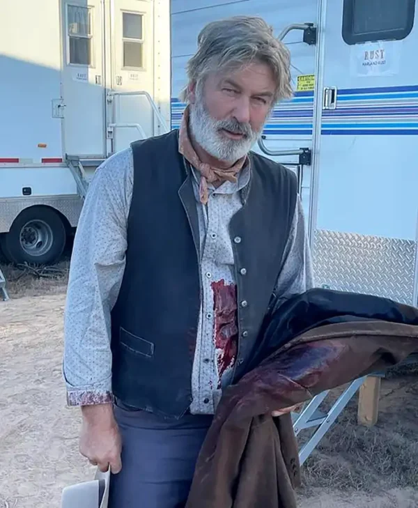 Rust 2025 Alec Baldwin Black Leather Vest