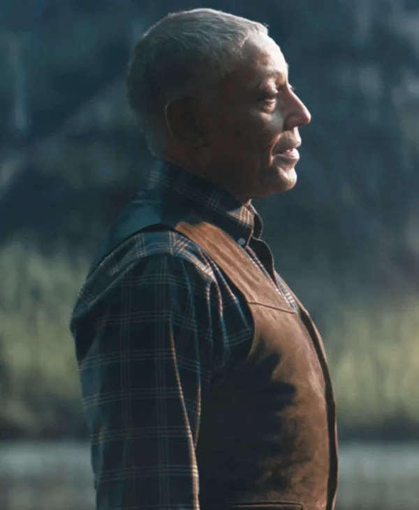 The Electric State 2025 Giancarlo Esposito Brown Vest
