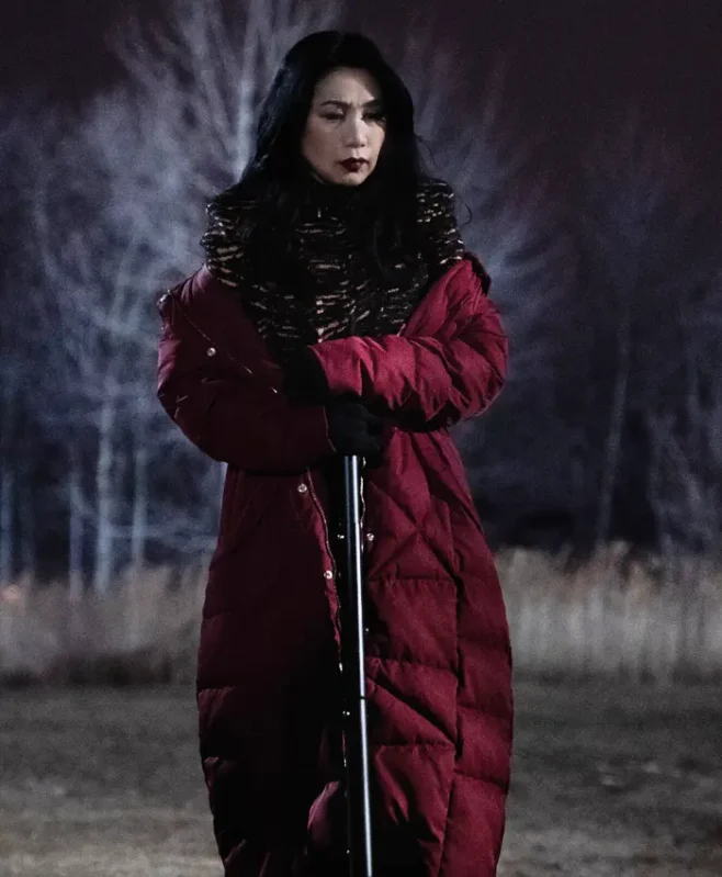 The Equalizer S05 Liza Lapira Red Puffer Coat