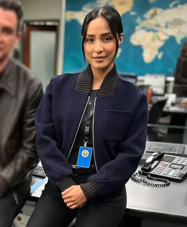 FBI S07 Emily Alabi Blue Bomber Jacket