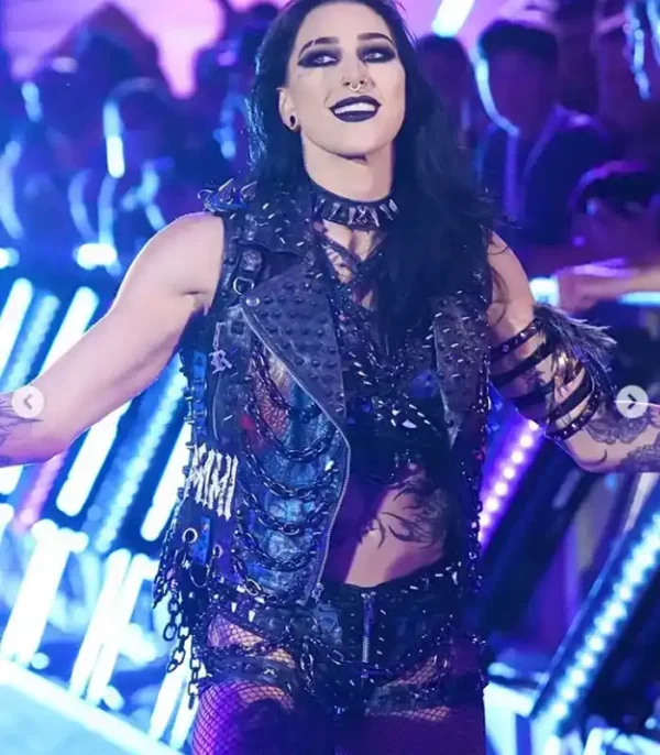 Rhea Ripley Crown Jewel Black Leather Jacket