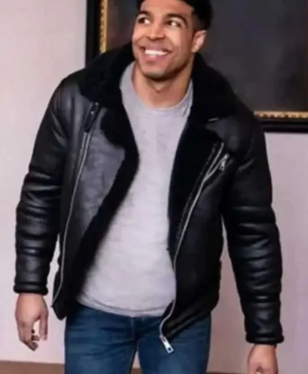 12 Dates of Christmas Chad Savage Black Leather Jacket