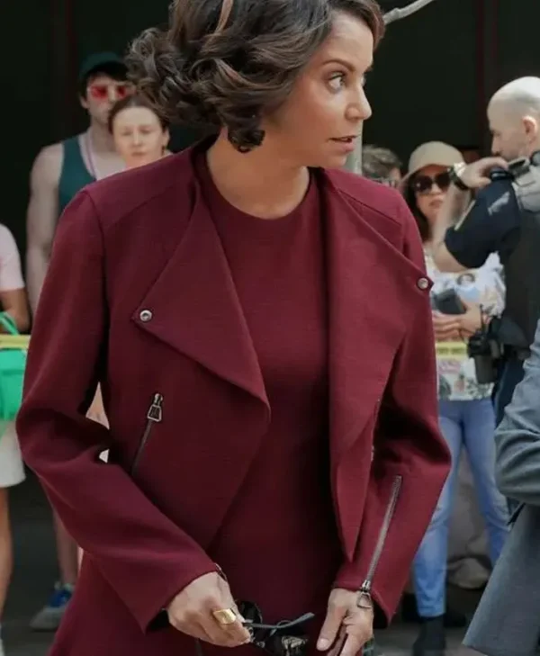 Buy the Mae Silver Boston Blue and Maroon Jacket – Stylish Layer