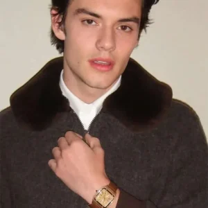 Louis Partridge Jay Kelly Brown Fur Jacket – Shop Now