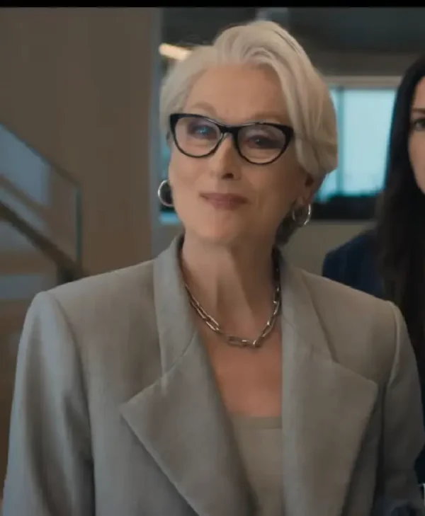 The Devil Wears Prada 2 Meryl Streep Light Grey Coat - On Sale