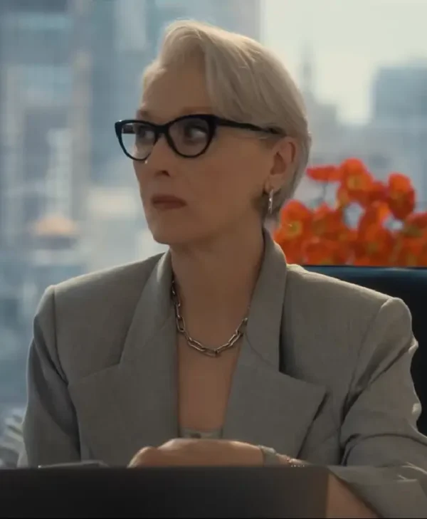 The Devil Wears Prada 2 Meryl Streep Light Grey Coat - On Sale